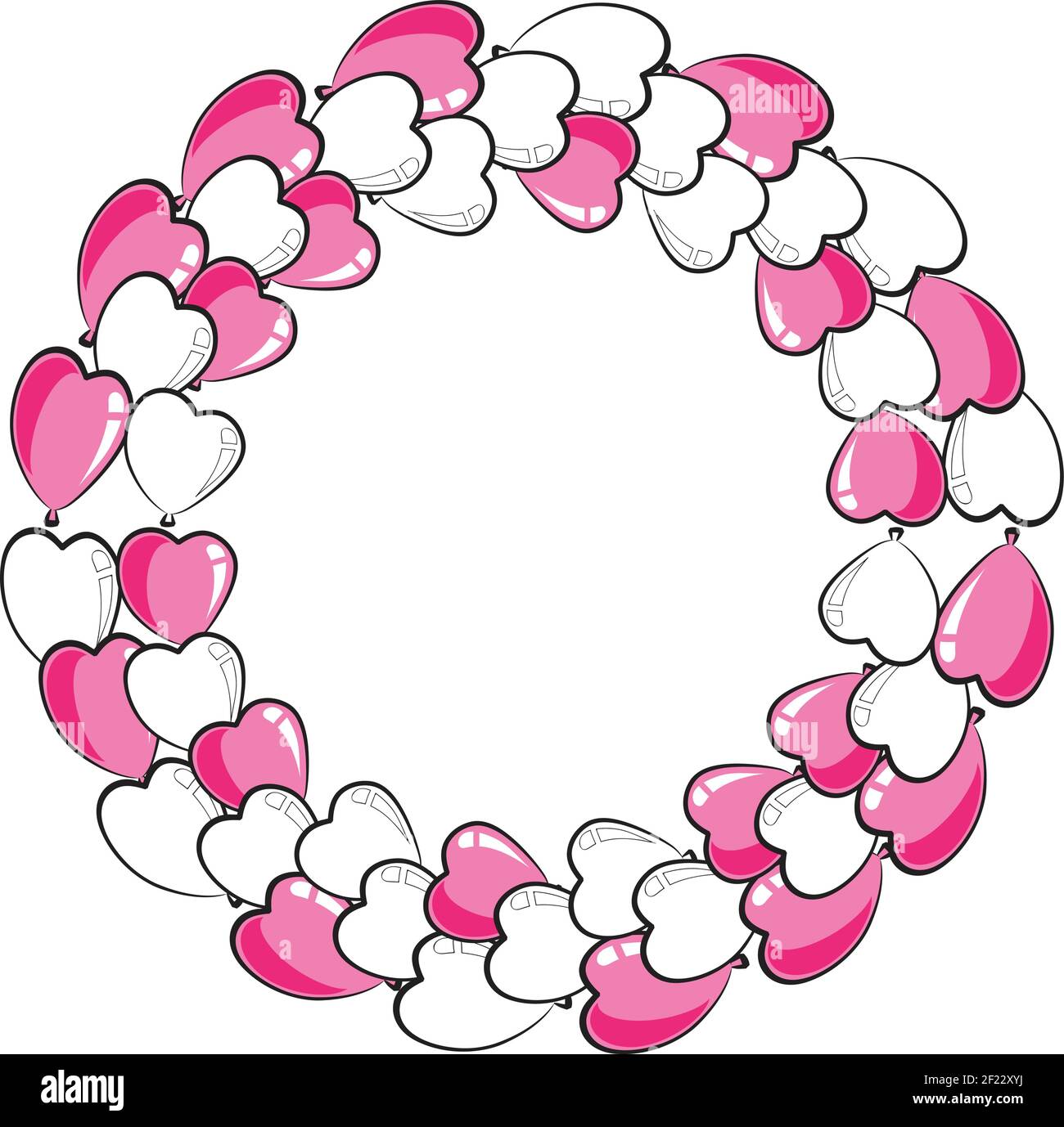 vector heart shape balloons border frame background Stock Vector Image ...