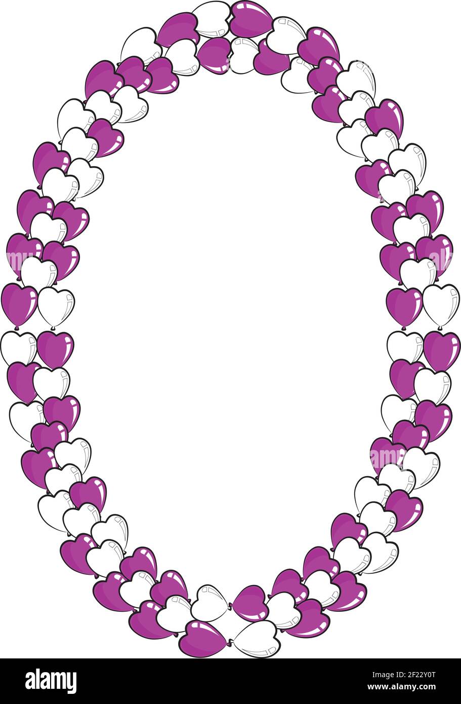 vector heart shape balloons border frame background Stock Vector Image ...