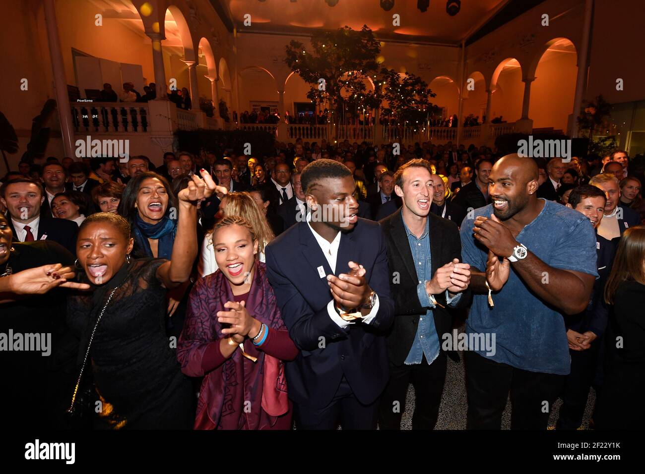 Marie Jo Perec, Fabien Gilot and Teddy Riner during the Paris 2024 ...