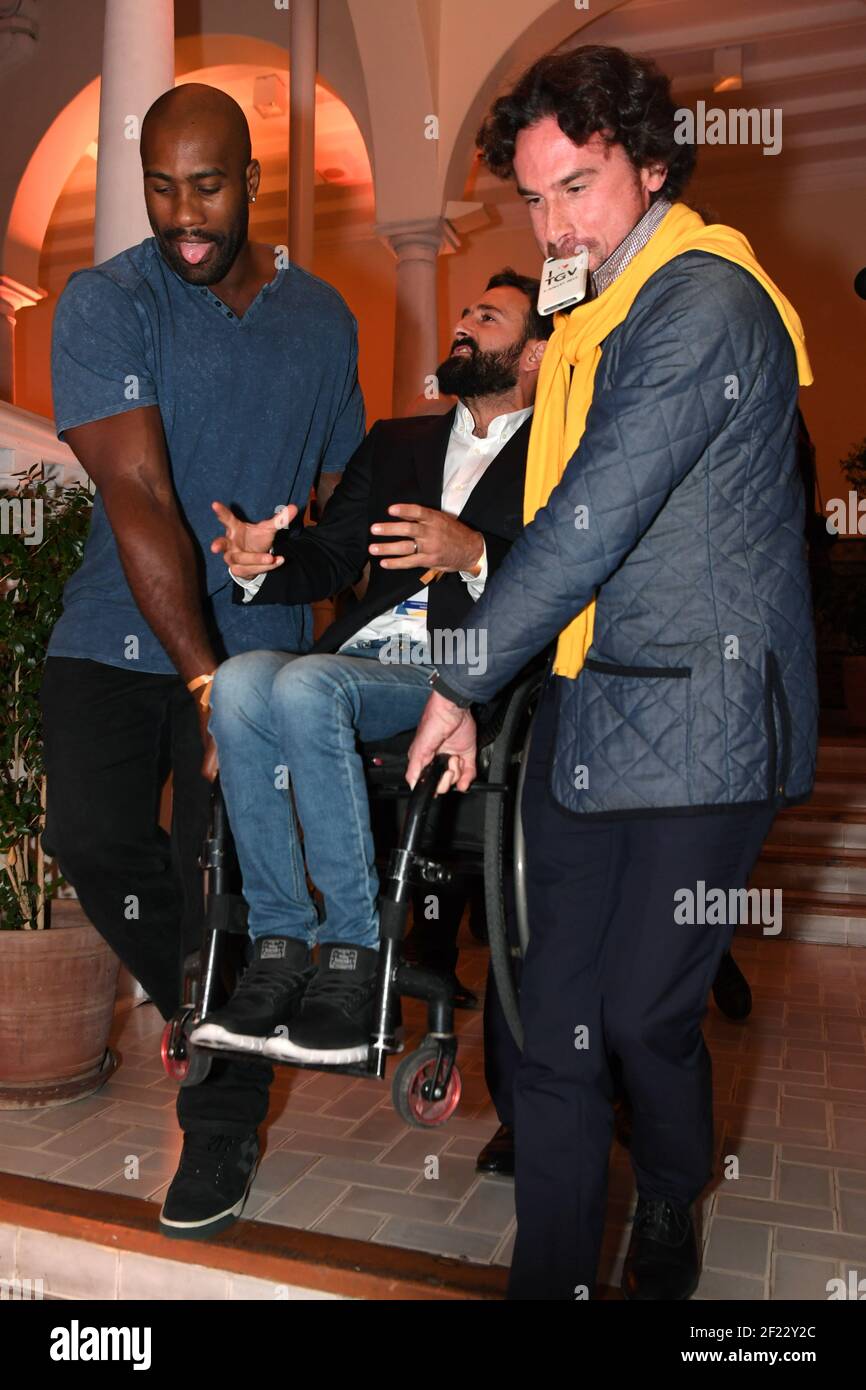 Teddy Riner and Michael Jeremiasz during the Paris 2024 Party, Lima ...