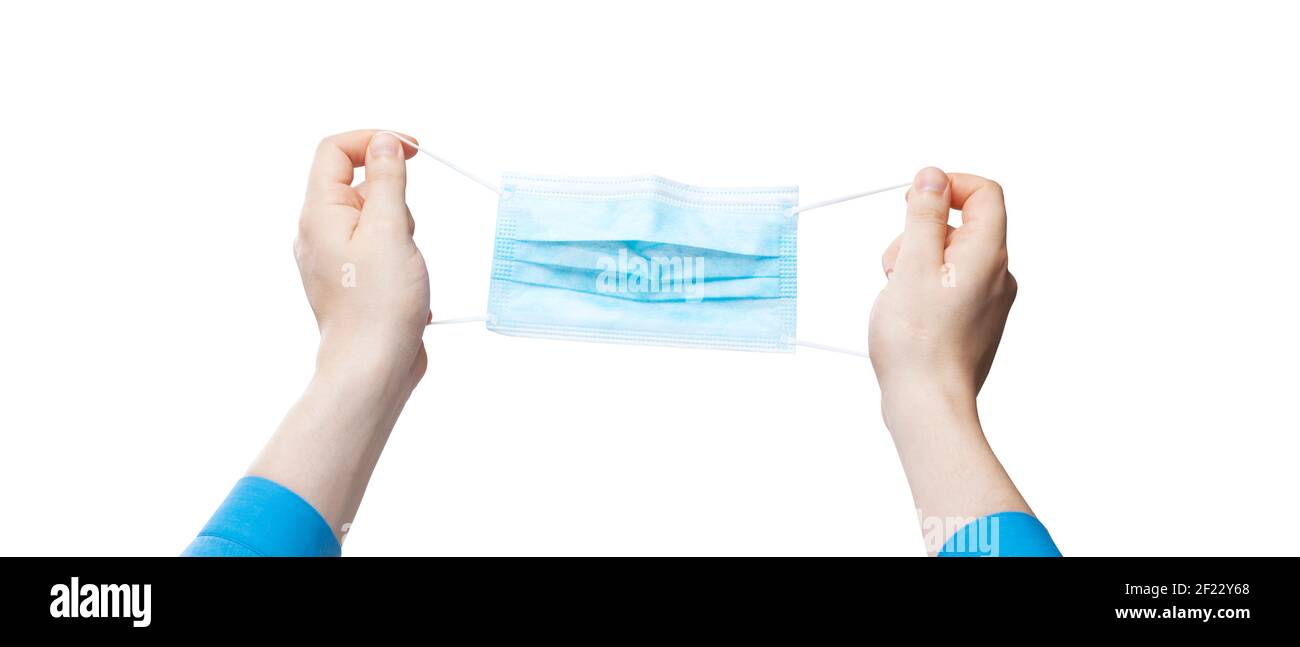 Hand hold medical mask Cut Out Stock Images & Pictures - Alamy