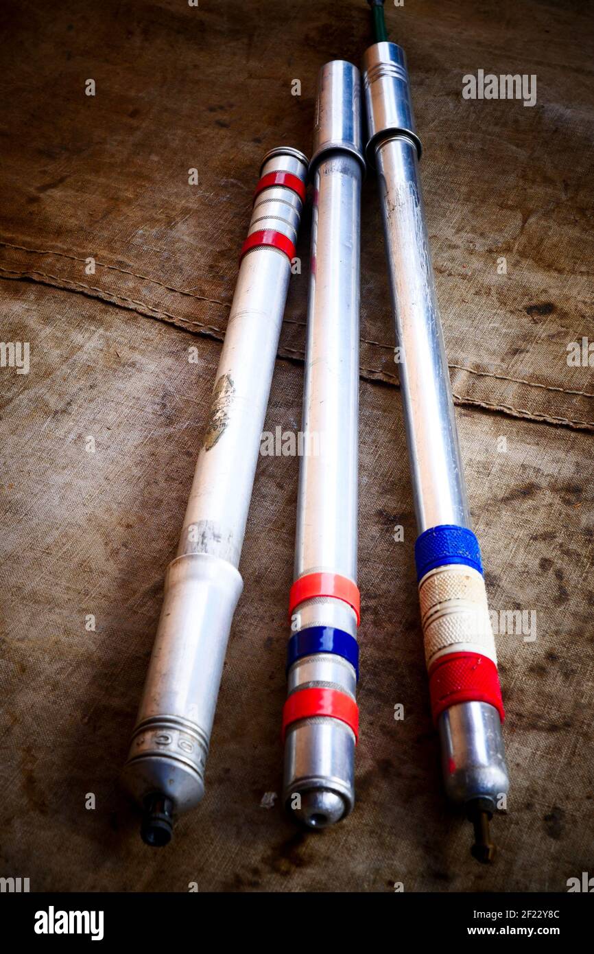 Vintage bicycle pumps, France Stock Photo - Alamy