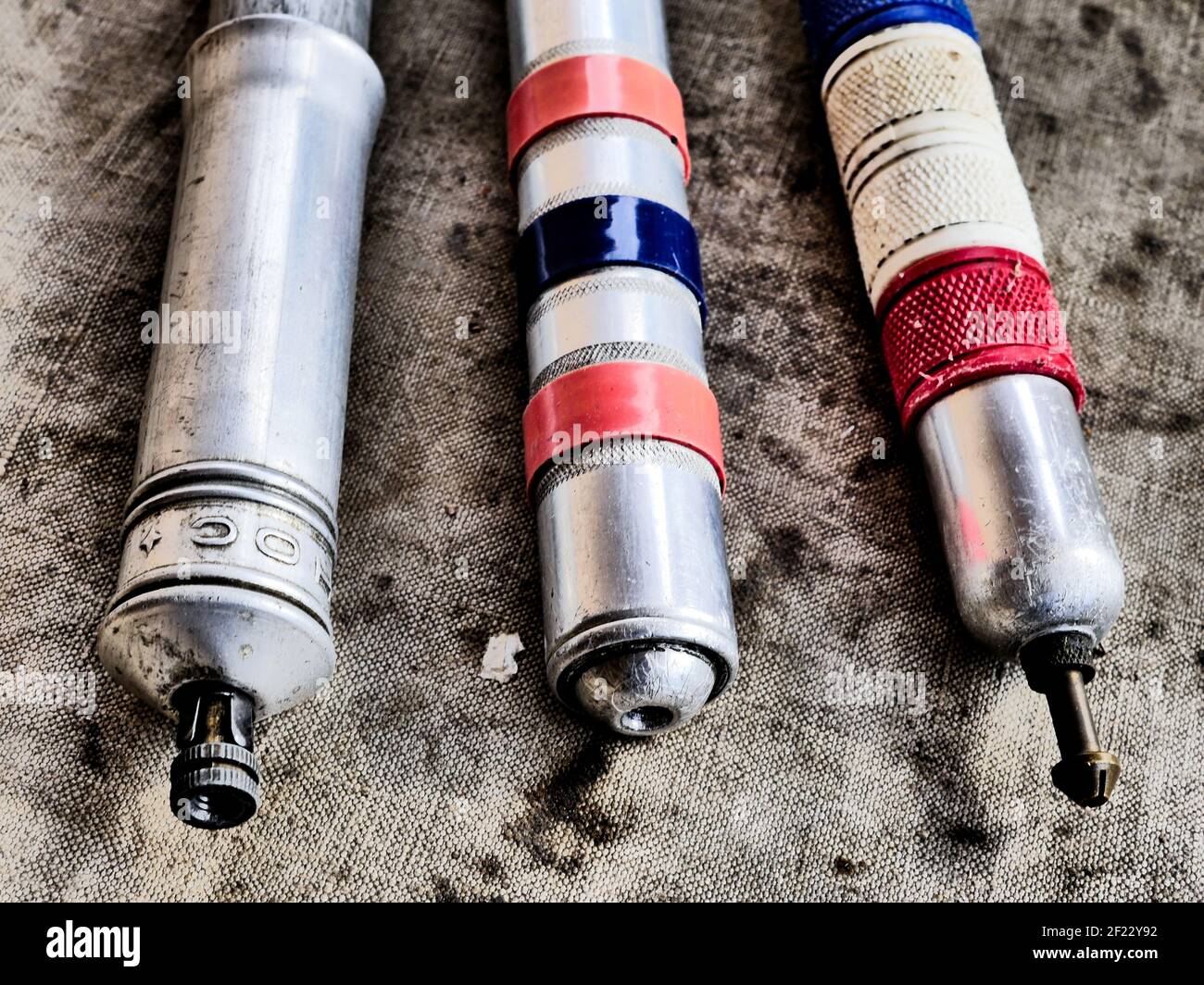 Vintage bicycle pumps, France Stock Photo - Alamy