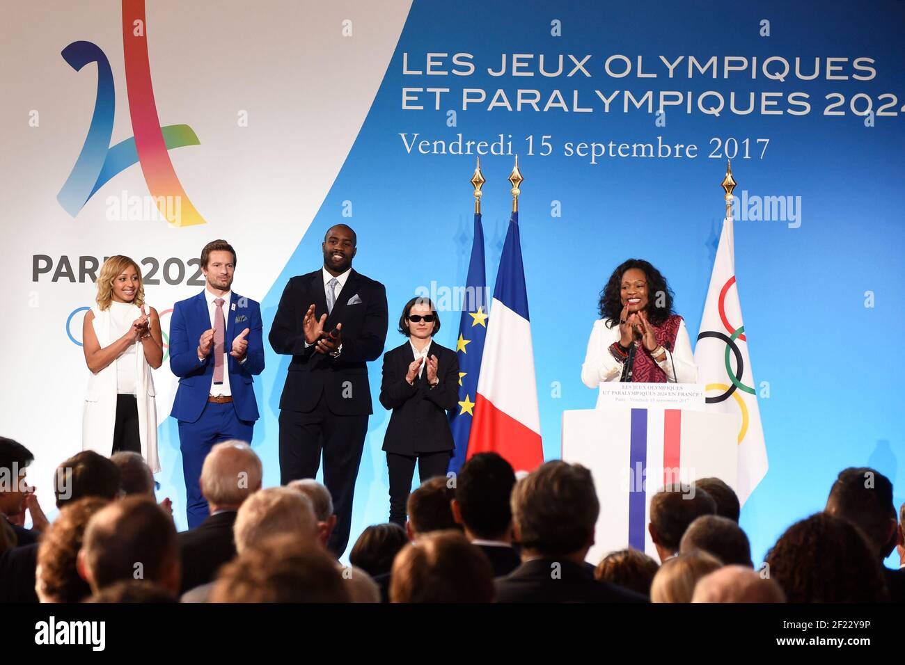 Estelle Mossely, Charles Rozoy, Teddy Riner, Sandrine Martinet and ...