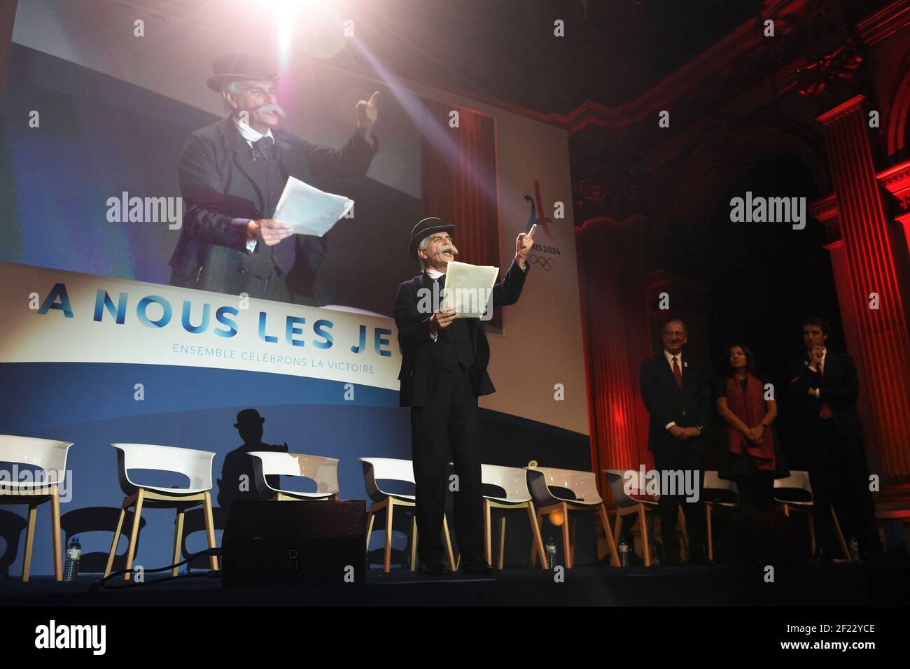 French actor Charles Berling plays Pierre de Coubertin during the ...