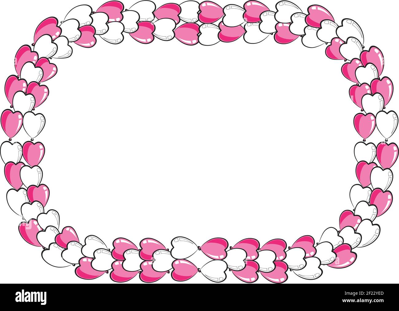 vector heart shape balloons border frame background Stock Vector Image ...