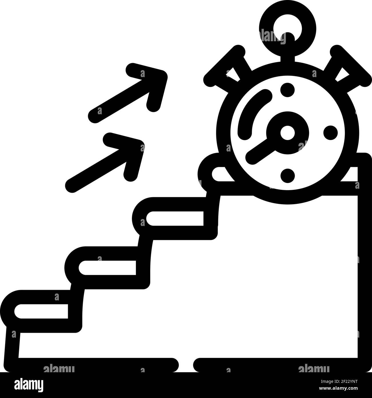 time for run on stair line icon vector illustration Stock Vector Image ...