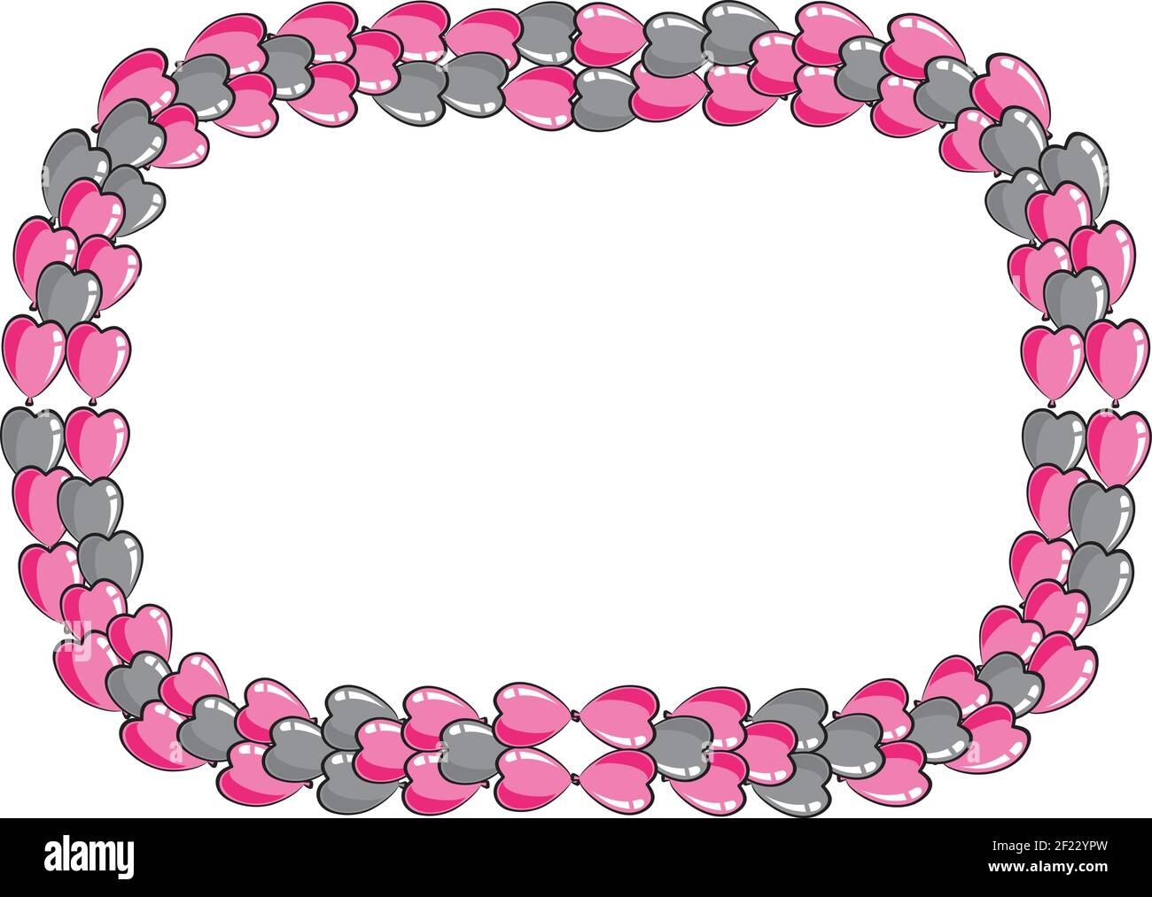 vector heart shape balloons border frame background Stock Vector Image ...