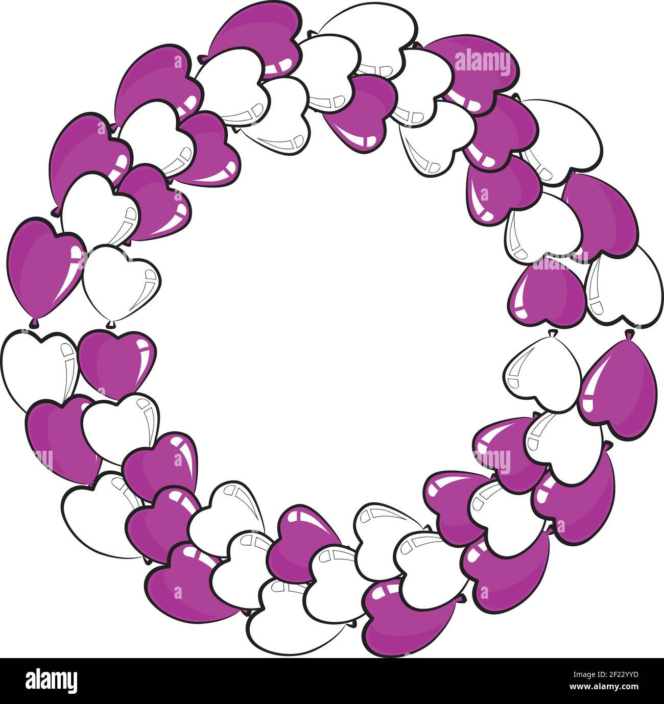 vector heart shape balloons border frame background Stock Vector Image ...