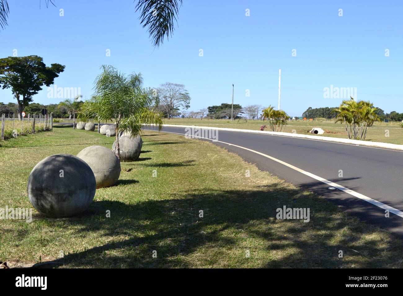 Road. Asphalt road in the interior of Brazil, South America, with ...
