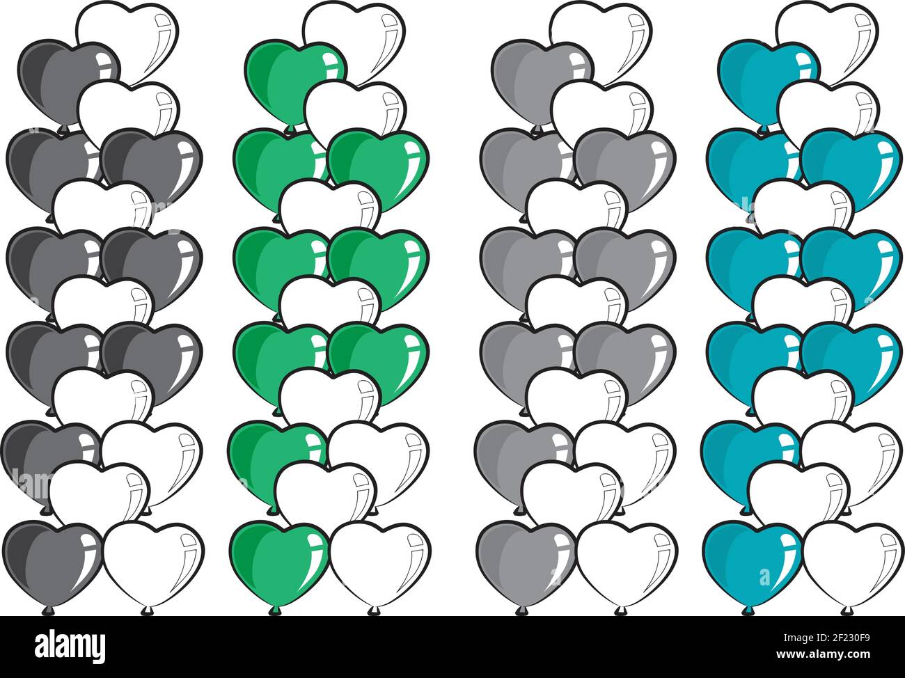 vector heart shape balloons border frame background Stock Vector Image ...