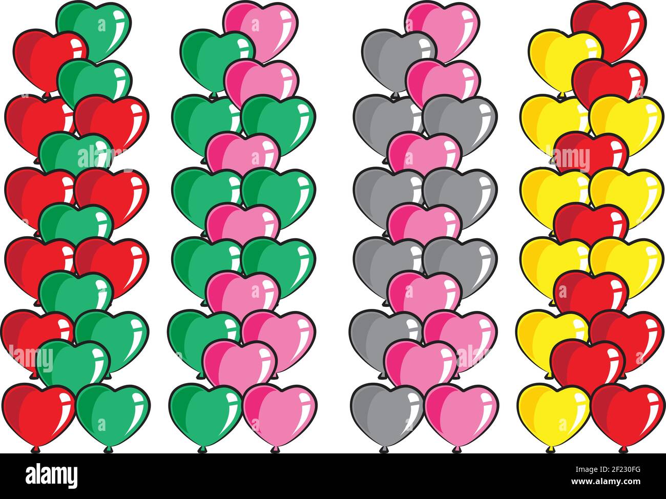 vector heart shape balloons border frame background Stock Vector Image ...