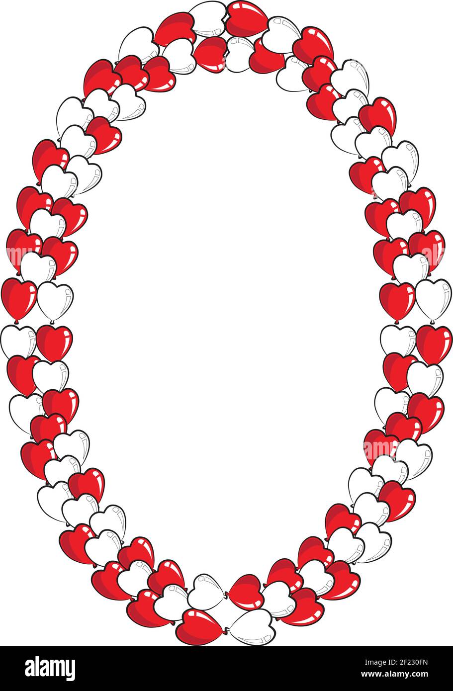 vector heart shape balloons border frame background Stock Vector Image ...