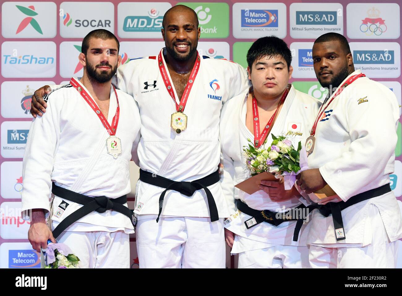 Teddy Riner competes (vs Toma Nikiforov / BEL) and wins his 10th World ...