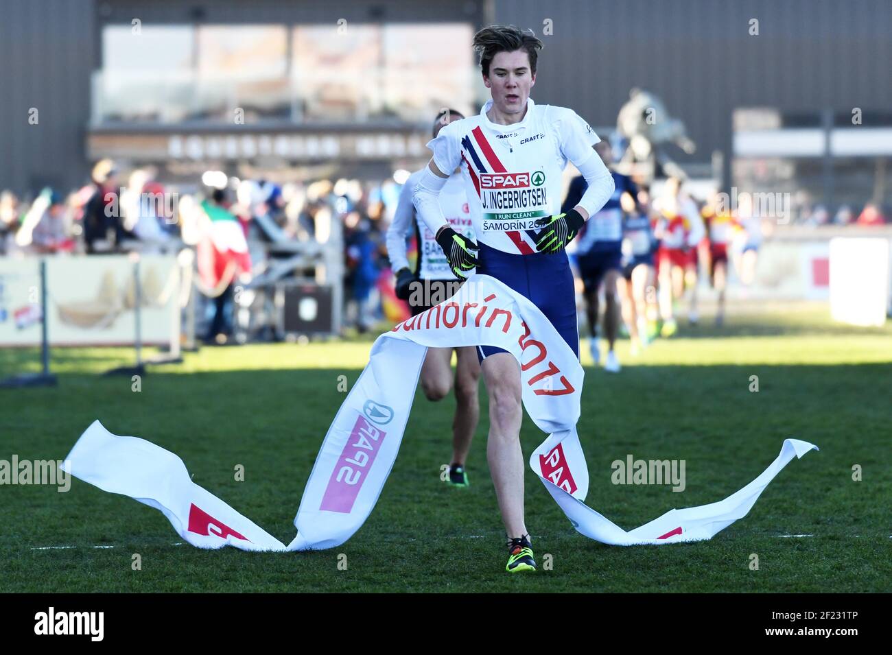 Jakob Ingebrigtsen (NOR) competes and wins the Gold medal on Cross ...