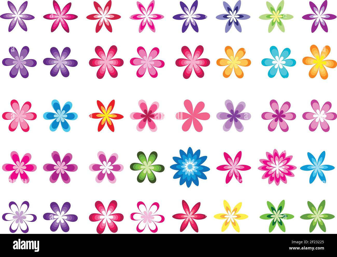 vector flowers set design Stock Vector Image & Art - Alamy