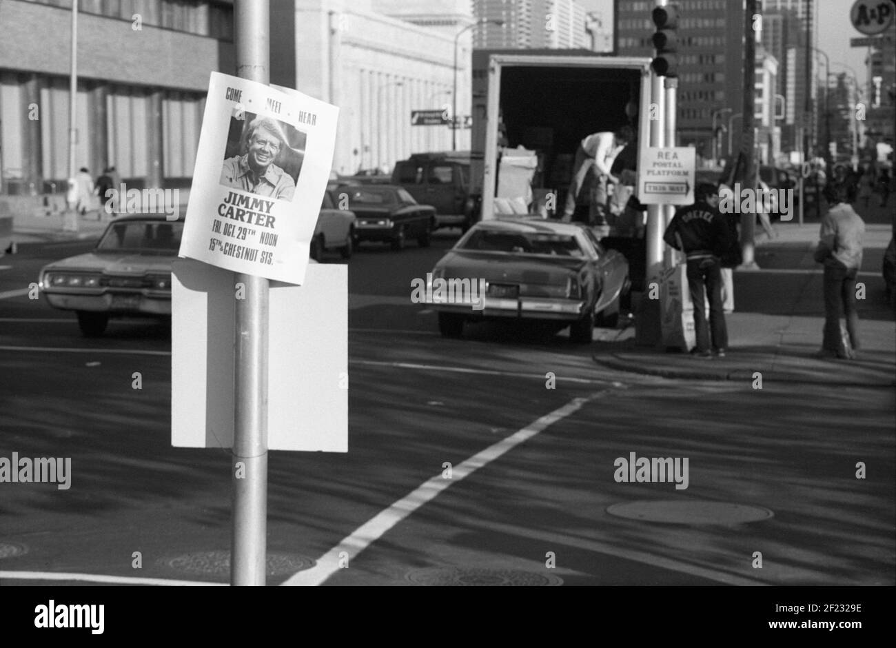 Jimmy Carter campaign poster, Philadelphia PA.,USA, 1976 Stock Photo ...
