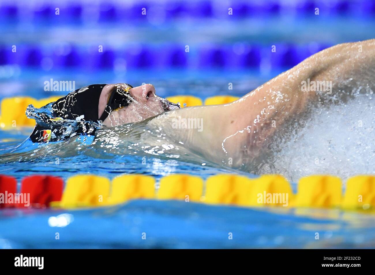 Chrisdtian Diener (GER) competes on Men's 200 m Backstroke final during ...