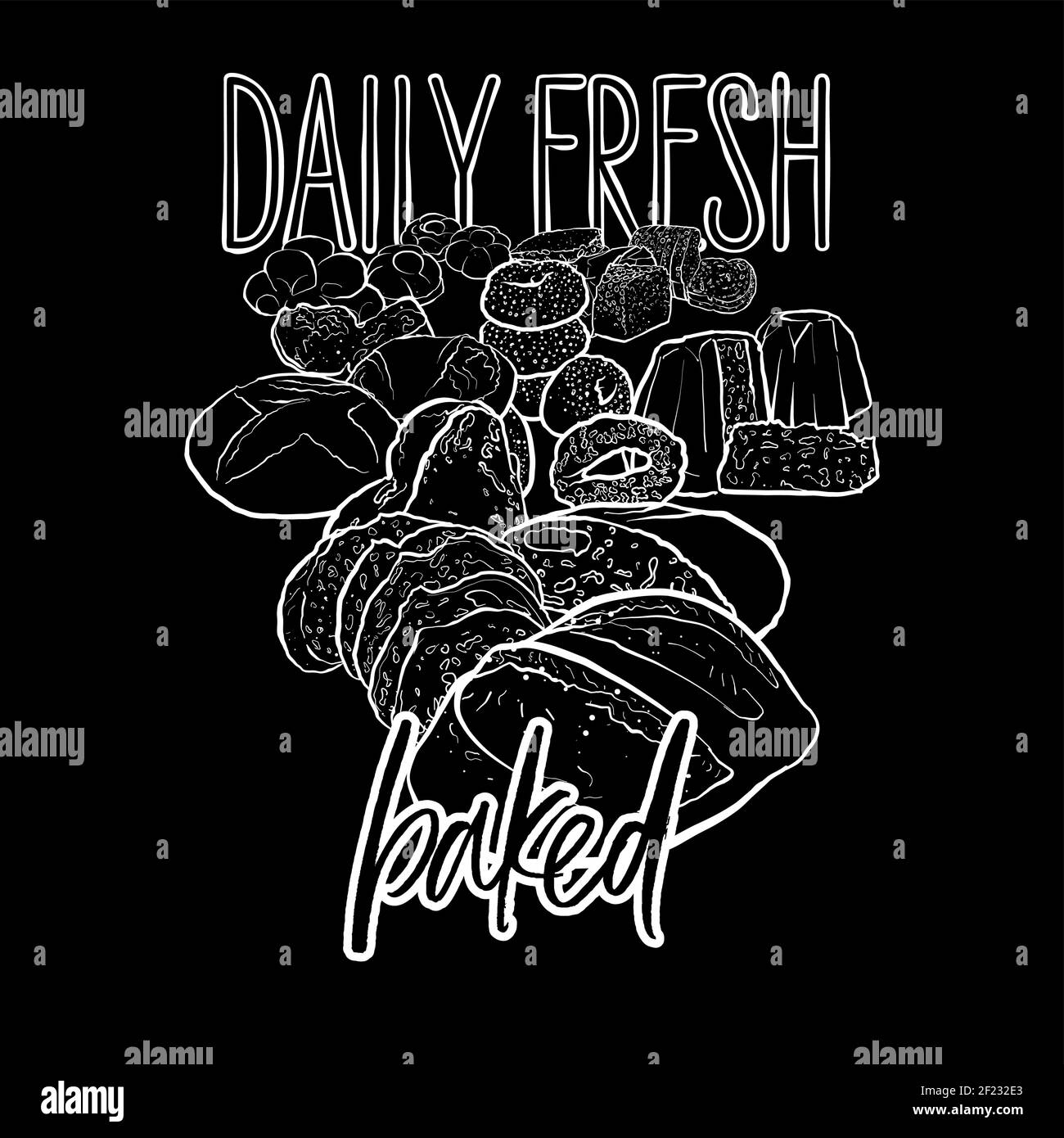 Closeup baked goods Stock Vector Images - Alamy