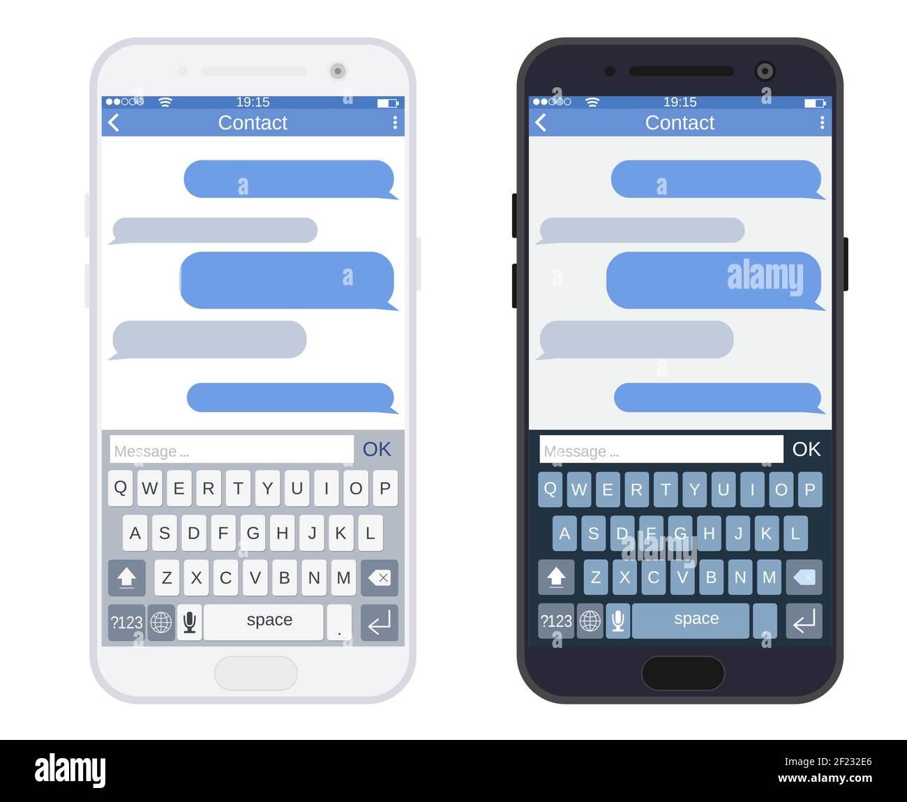 Messenger screen mobile text Stock Vector Images - Alamy