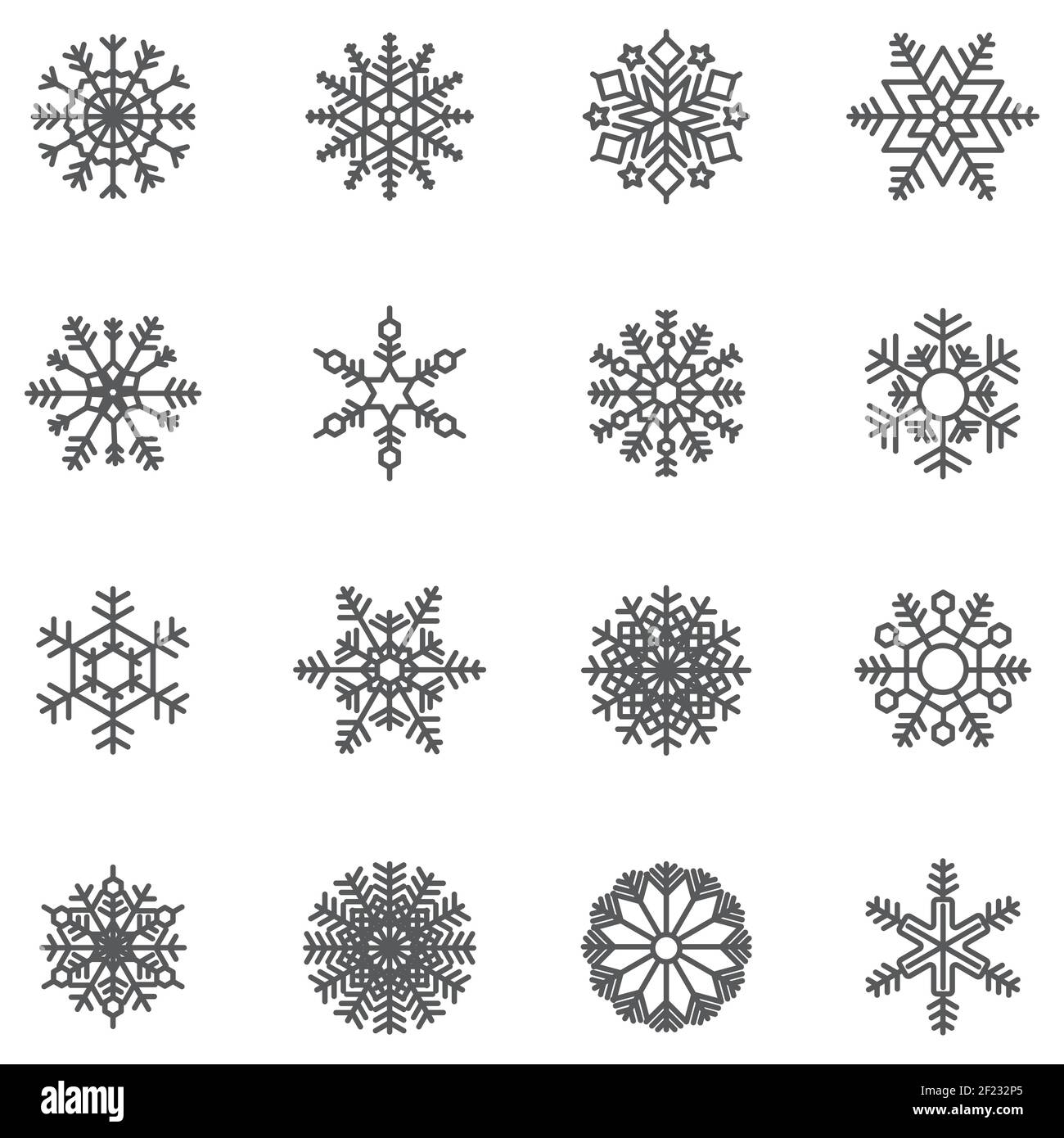 Set of snowflake icon. Symbol vector illustrator Stock Vector Image ...