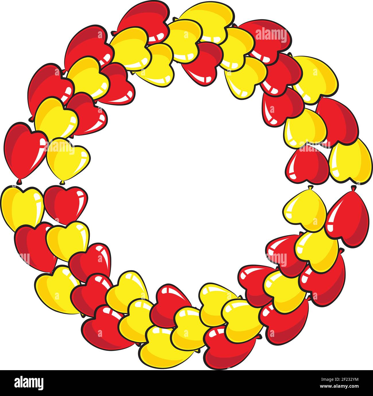 vector heart shape balloons border frame background Stock Vector Image ...