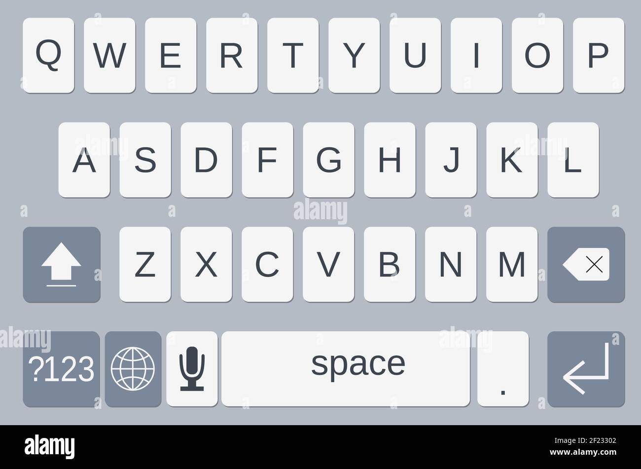 Smartphone keyboard, alphabet buttons Stock Vector Image & Art - Alamy