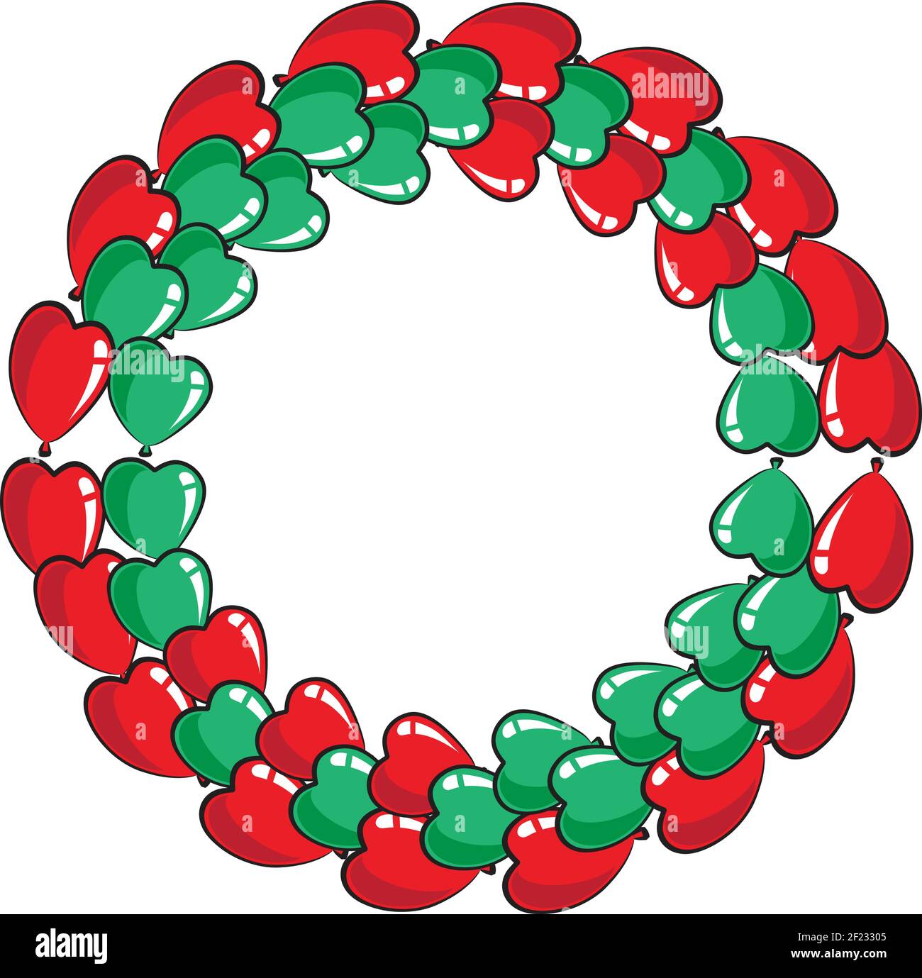vector heart shape balloons border frame background Stock Vector Image ...