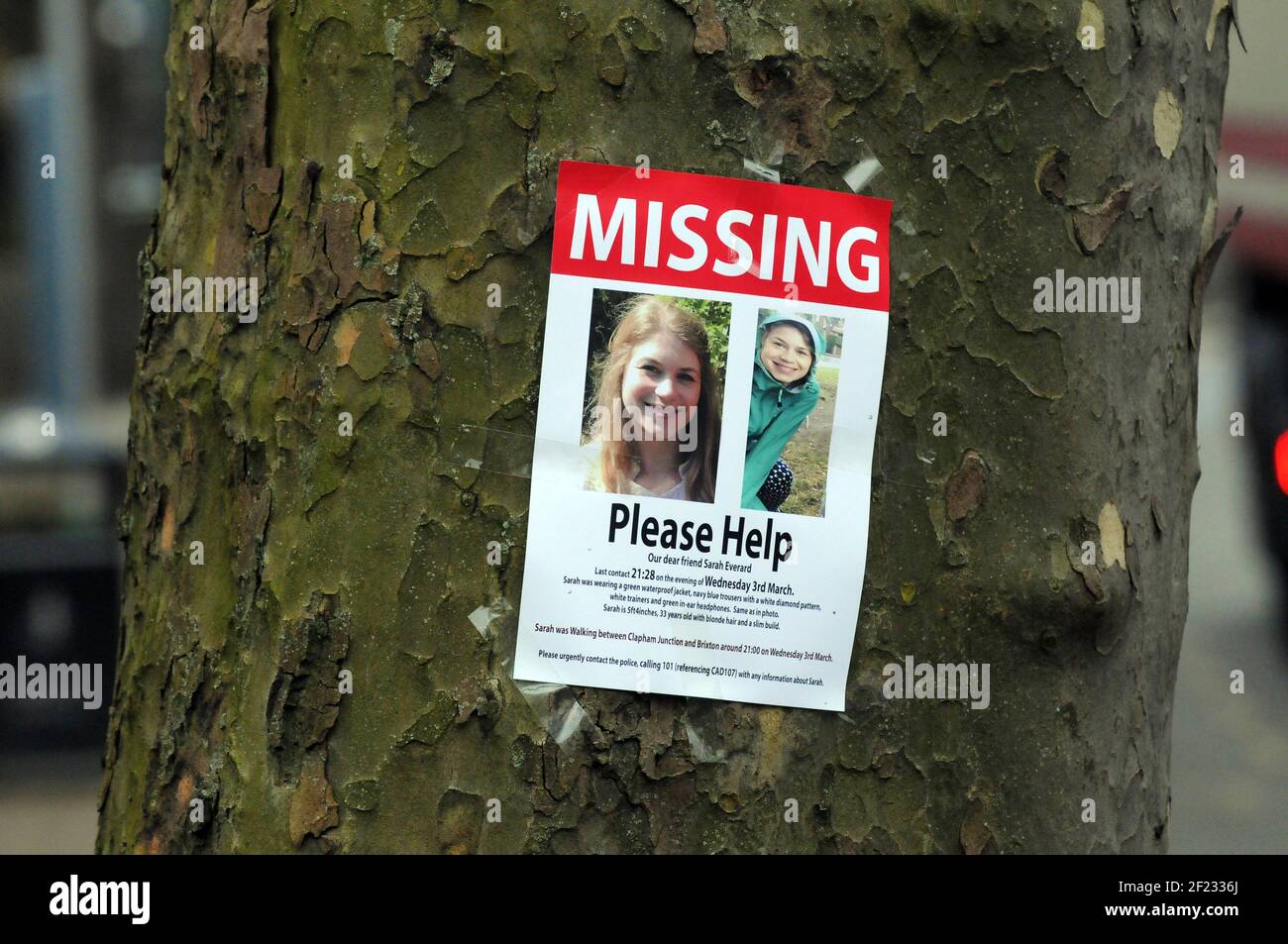 London, UK. 10th Mar, 2021. Missing poster for Sarah Everard. Poynders ...