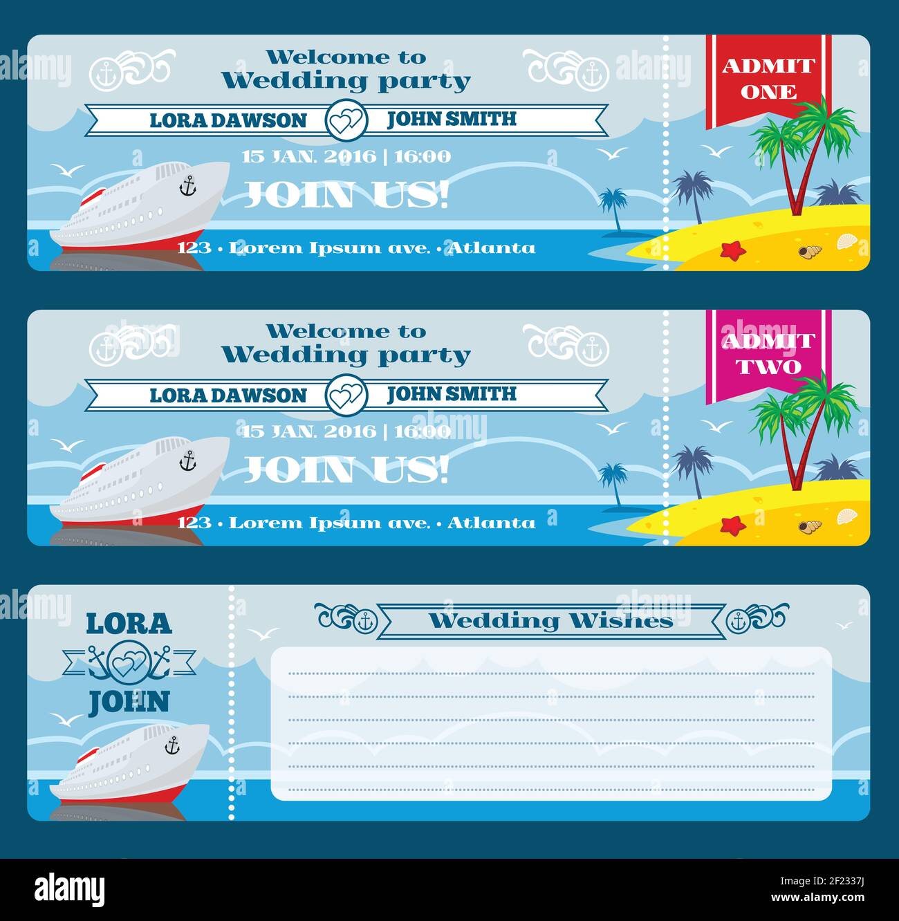 Cruise Boarding Pass Invitations