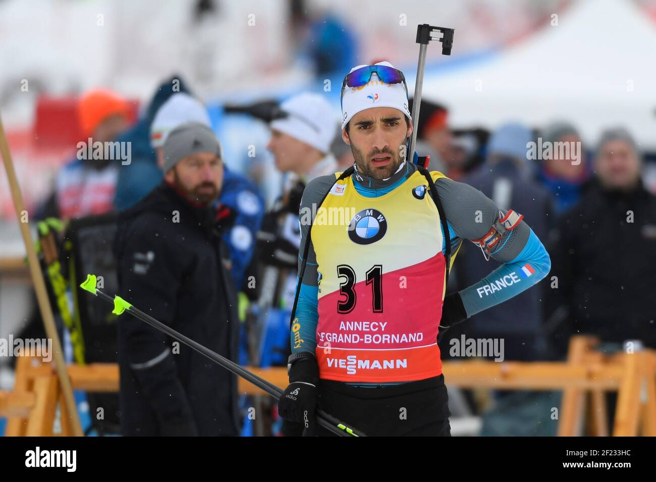 Martin Fourcade (FRA) competes on Men's 10 KM sprint during the ...