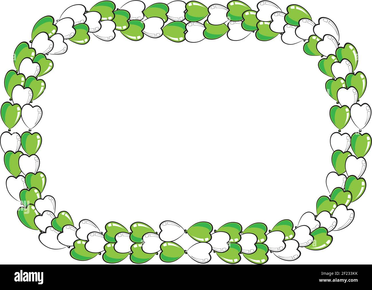 vector heart shape balloons border frame background Stock Vector Image ...