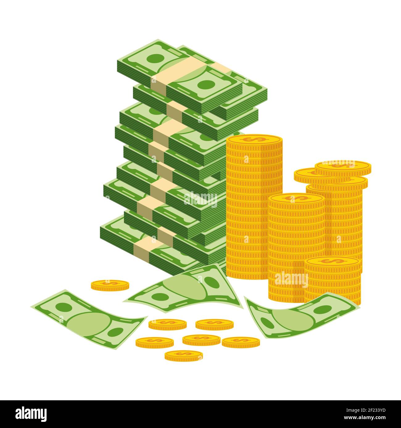 Stack of money. Packing in bundles of bank notes Stock Vector Image ...
