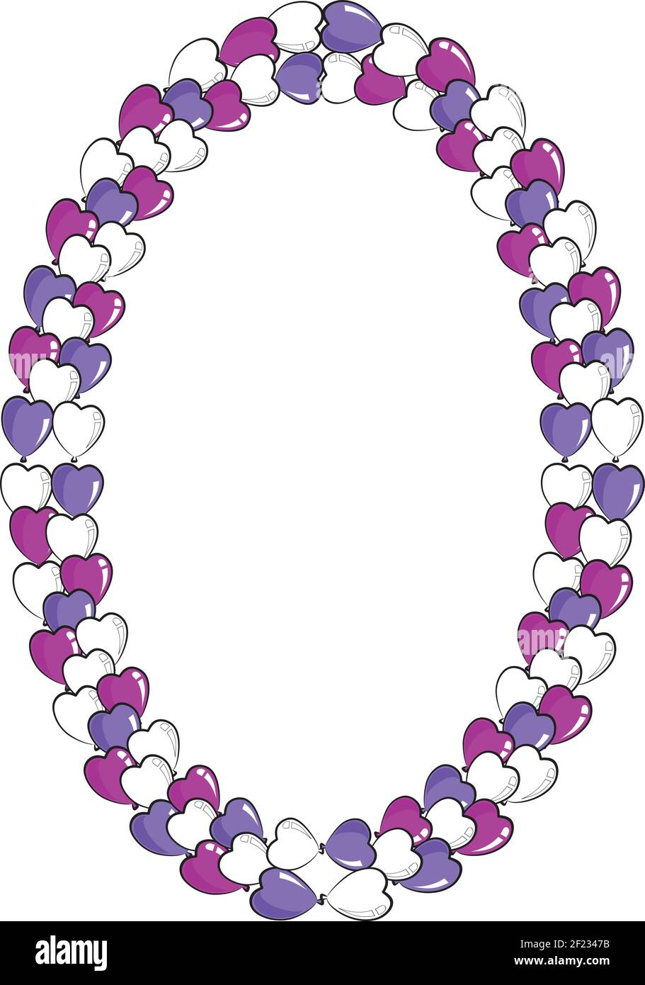 vector heart shape balloons border frame background Stock Vector Image ...