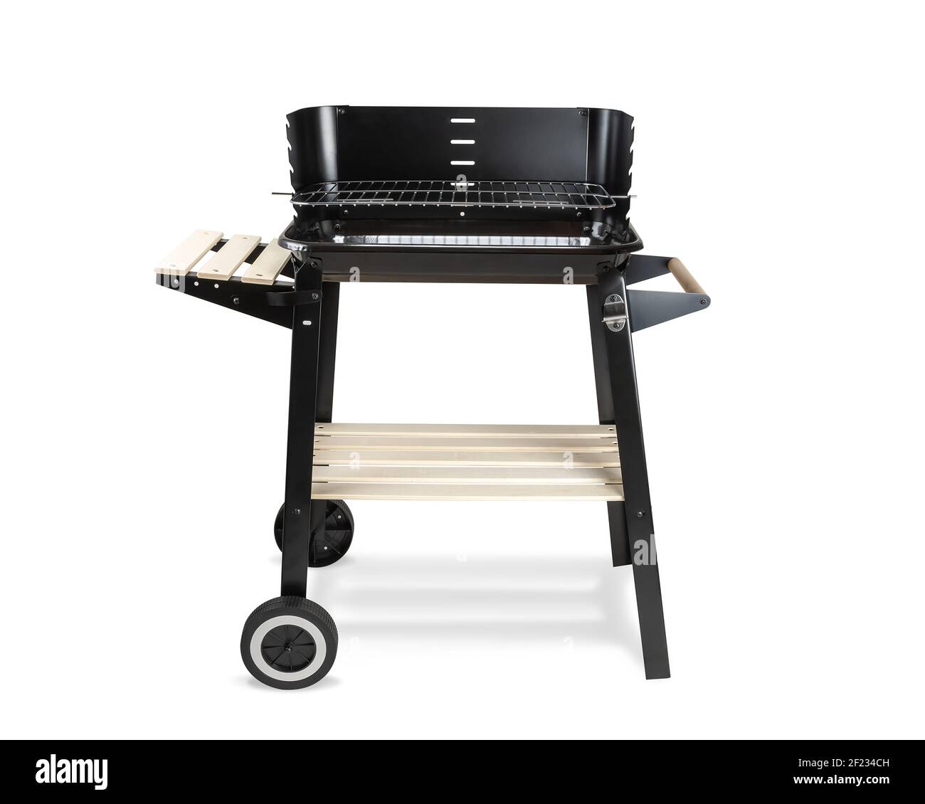 Portable opened barbecue grill isolated on a white background Stock ...