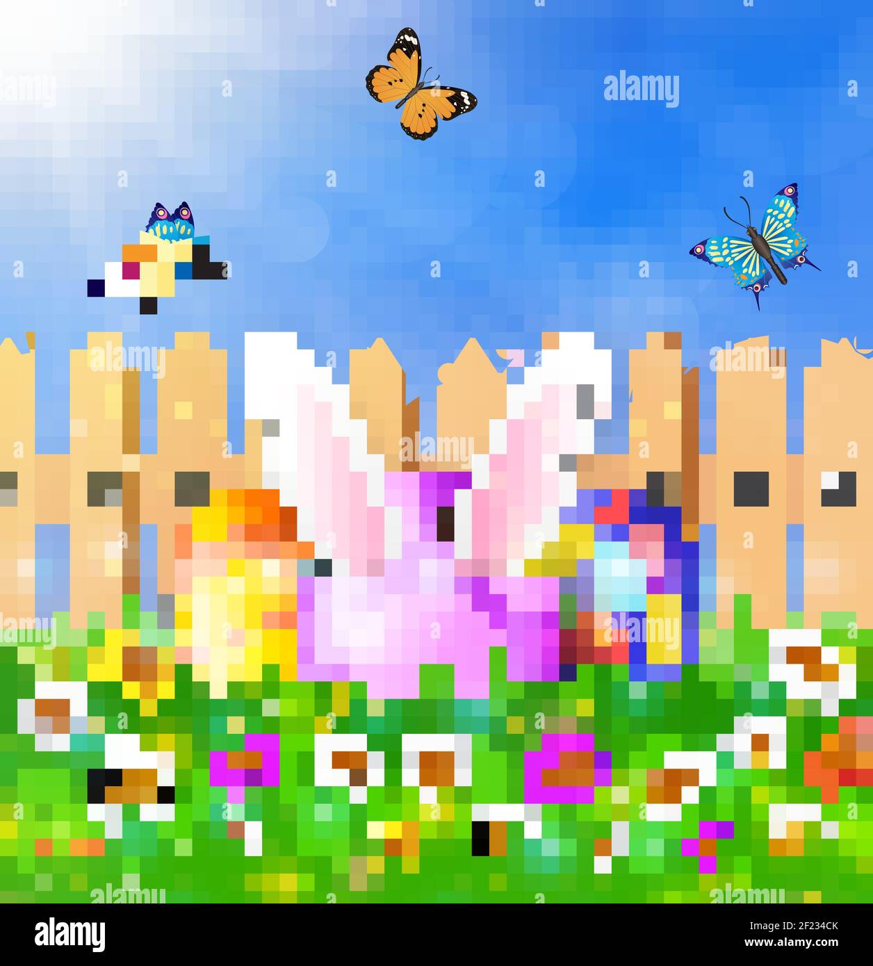 Bright flower field Stock Vector Images - Alamy