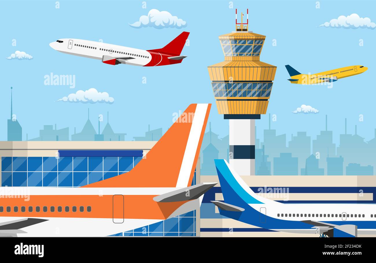 Airfield control tower Stock Vector Images - Alamy