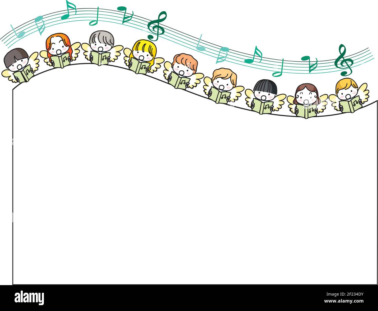 vector Vector illustration cartoon angel frame background Stock Vector ...