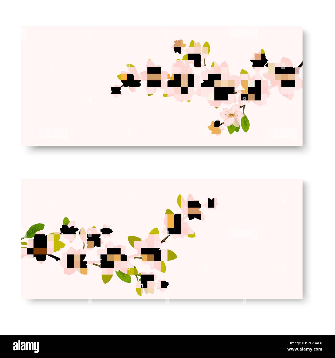 Blossom sakura banners cherry Cut Out Stock Images & Pictures - Alamy