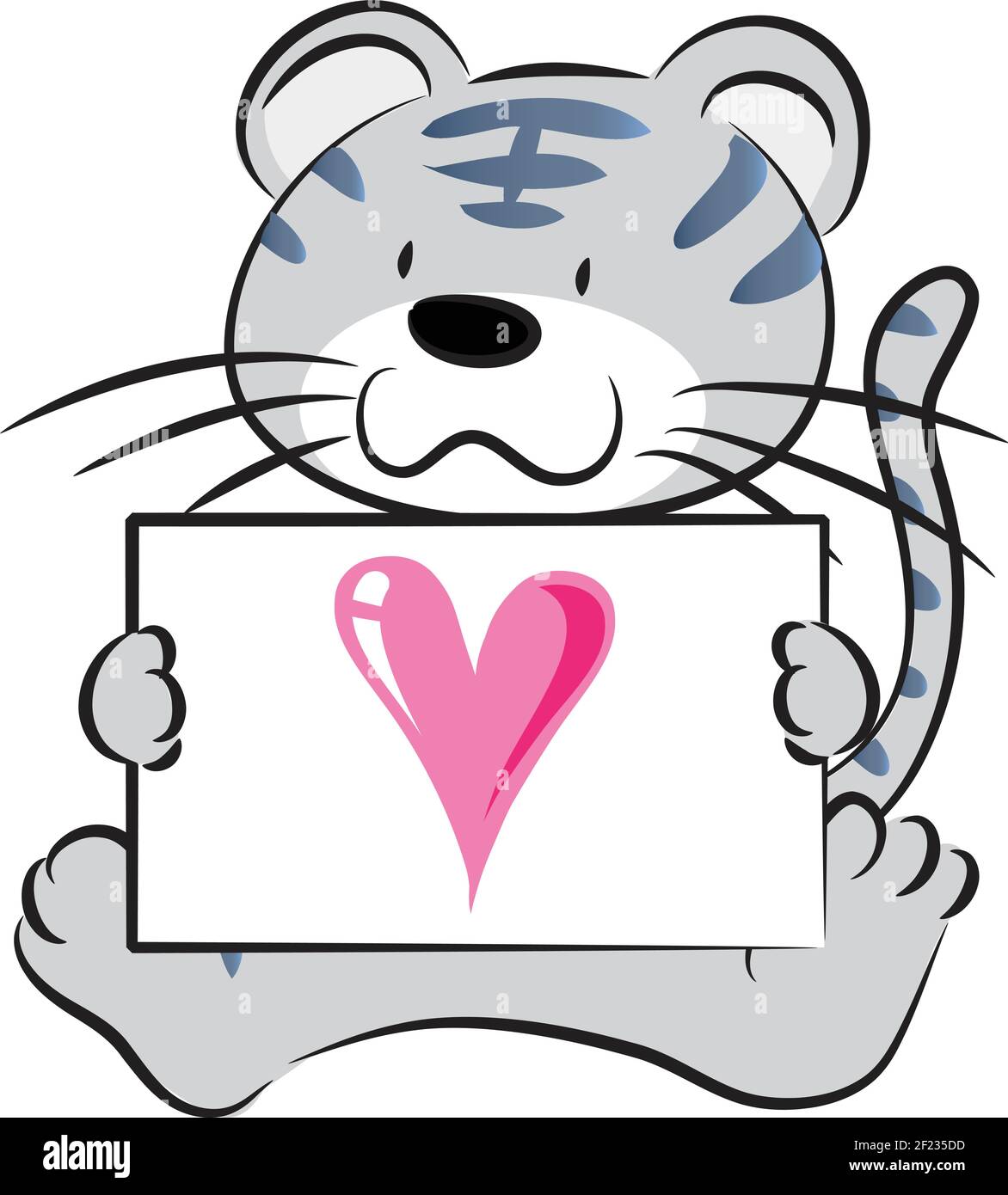 vector cartoon tiger hold card show love Stock Vector Image & Art - Alamy