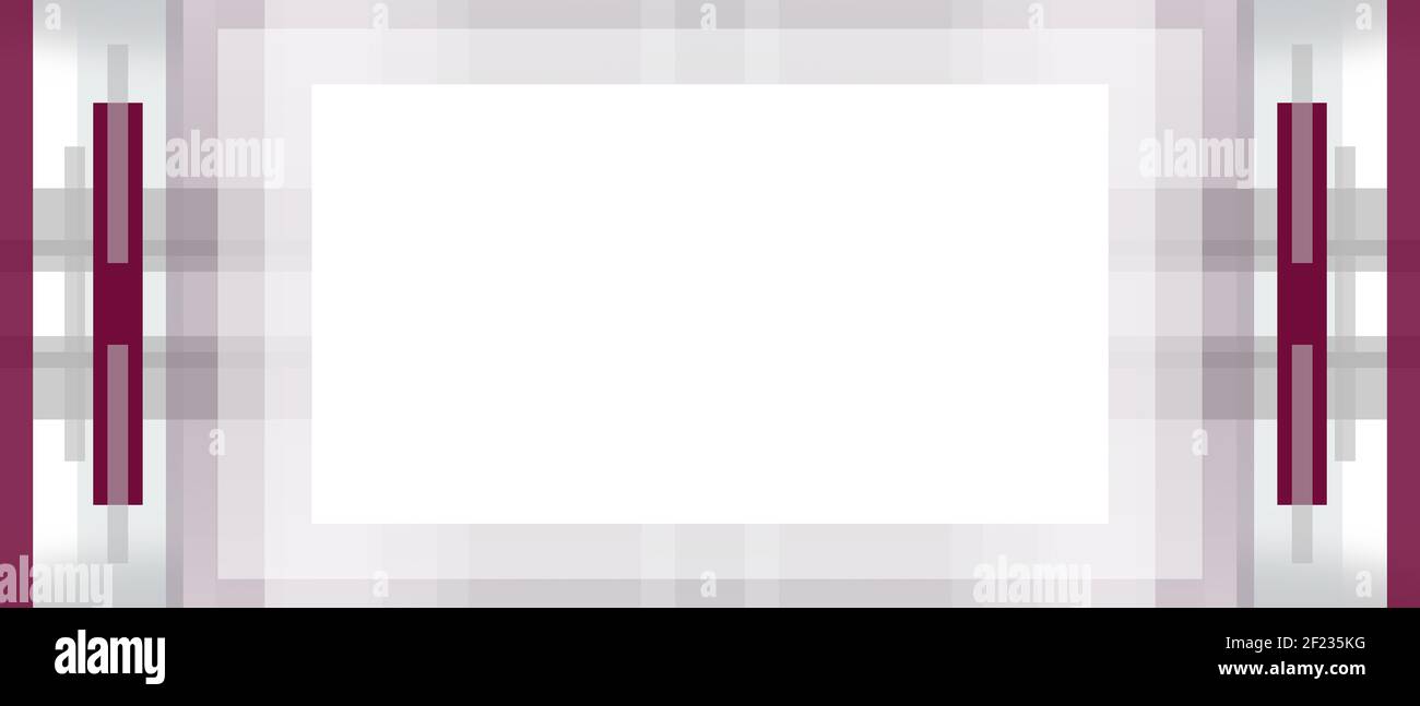 Geometric rectangular frame of purple, gray strips. Symmetric pattern ...