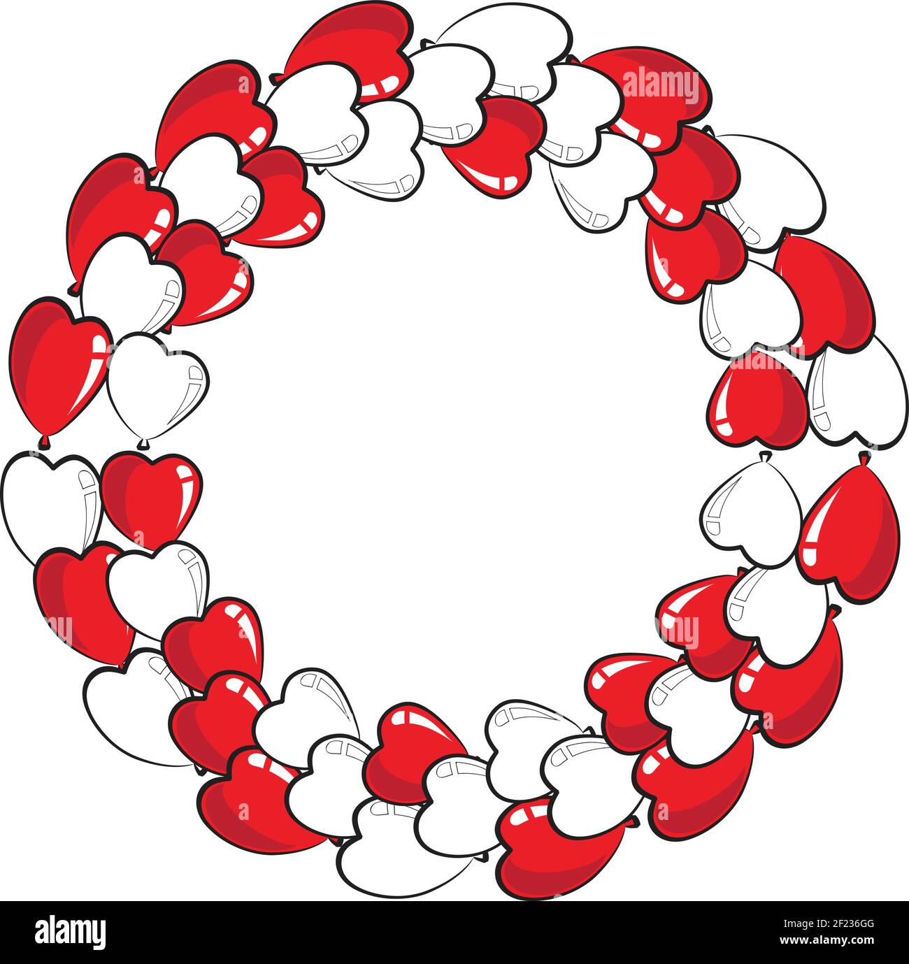 vector heart shape balloons border frame background Stock Vector Image ...