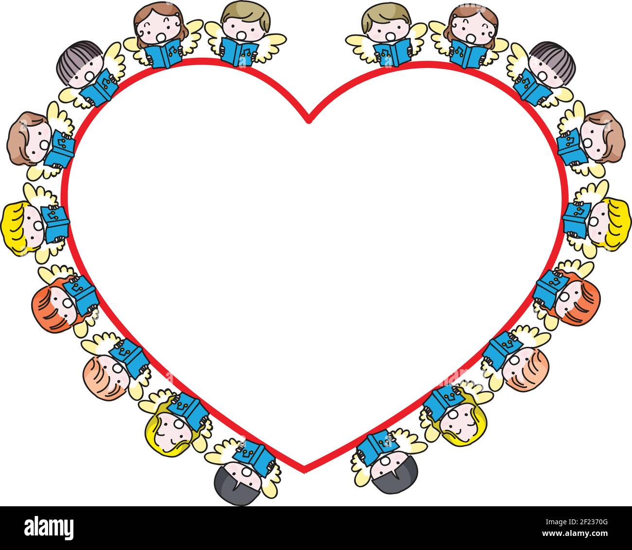 vector cartoon angle reading with heart shape border Stock Vector Image ...