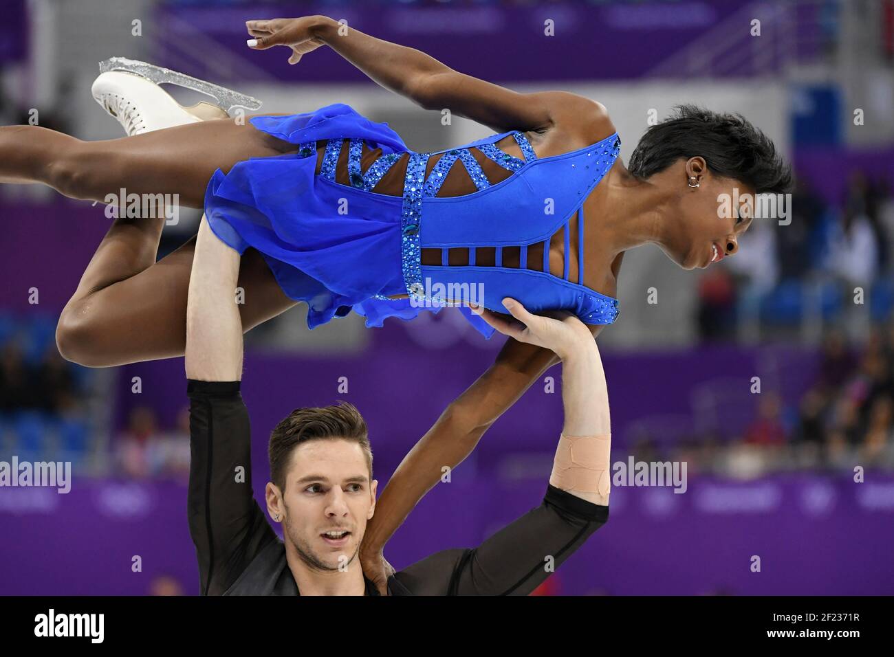Vanessa James and Morgan Cipres during the XXIII Winter Olympic Games ...