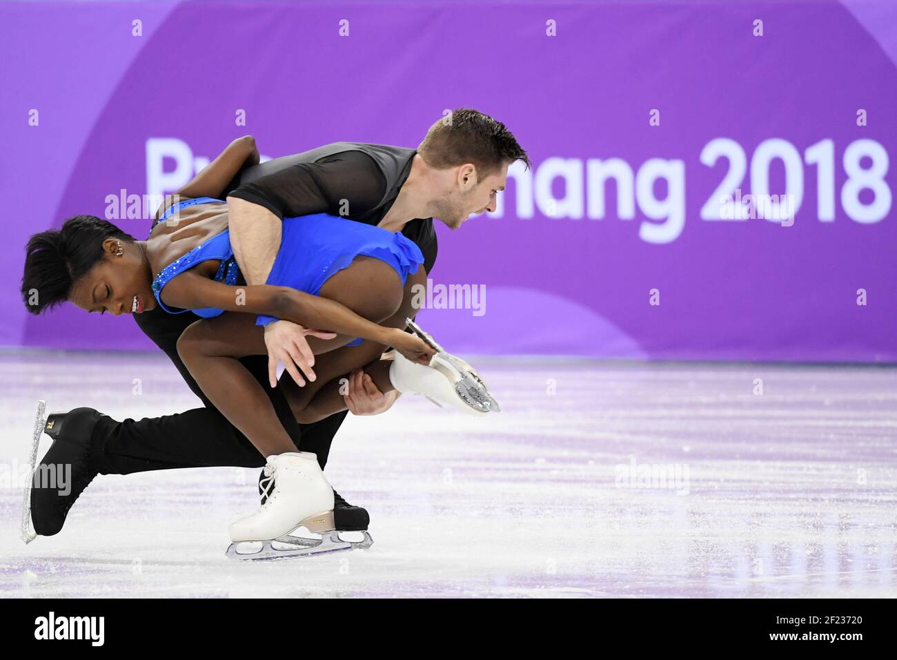 Vanessa James and Morgan Cipres during the XXIII Winter Olympic Games ...