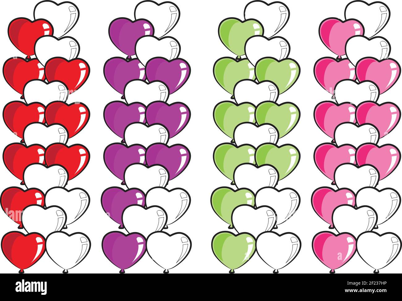 vector heart shape balloons border frame background Stock Vector Image ...