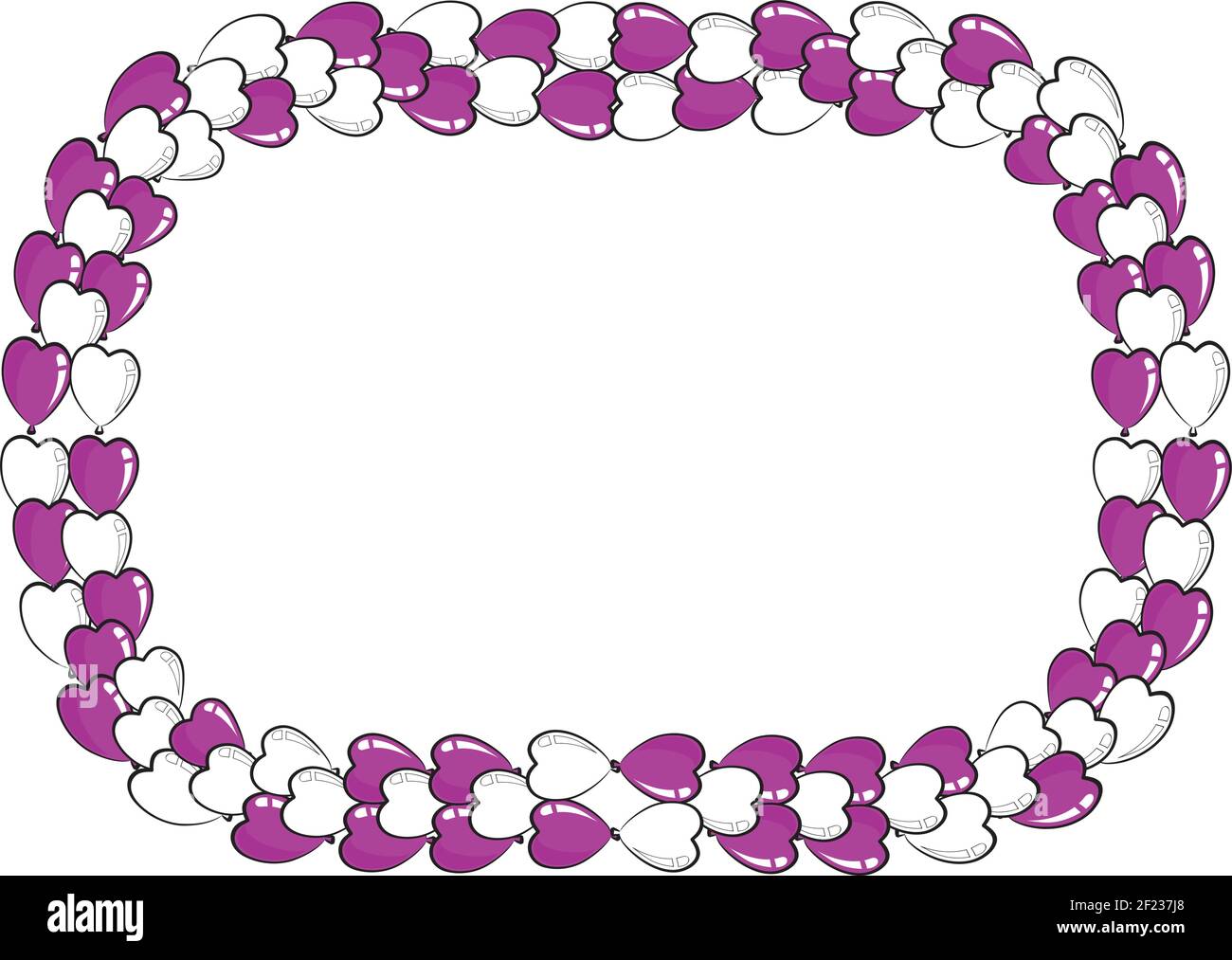 vector heart shape balloons border frame background Stock Vector Image ...