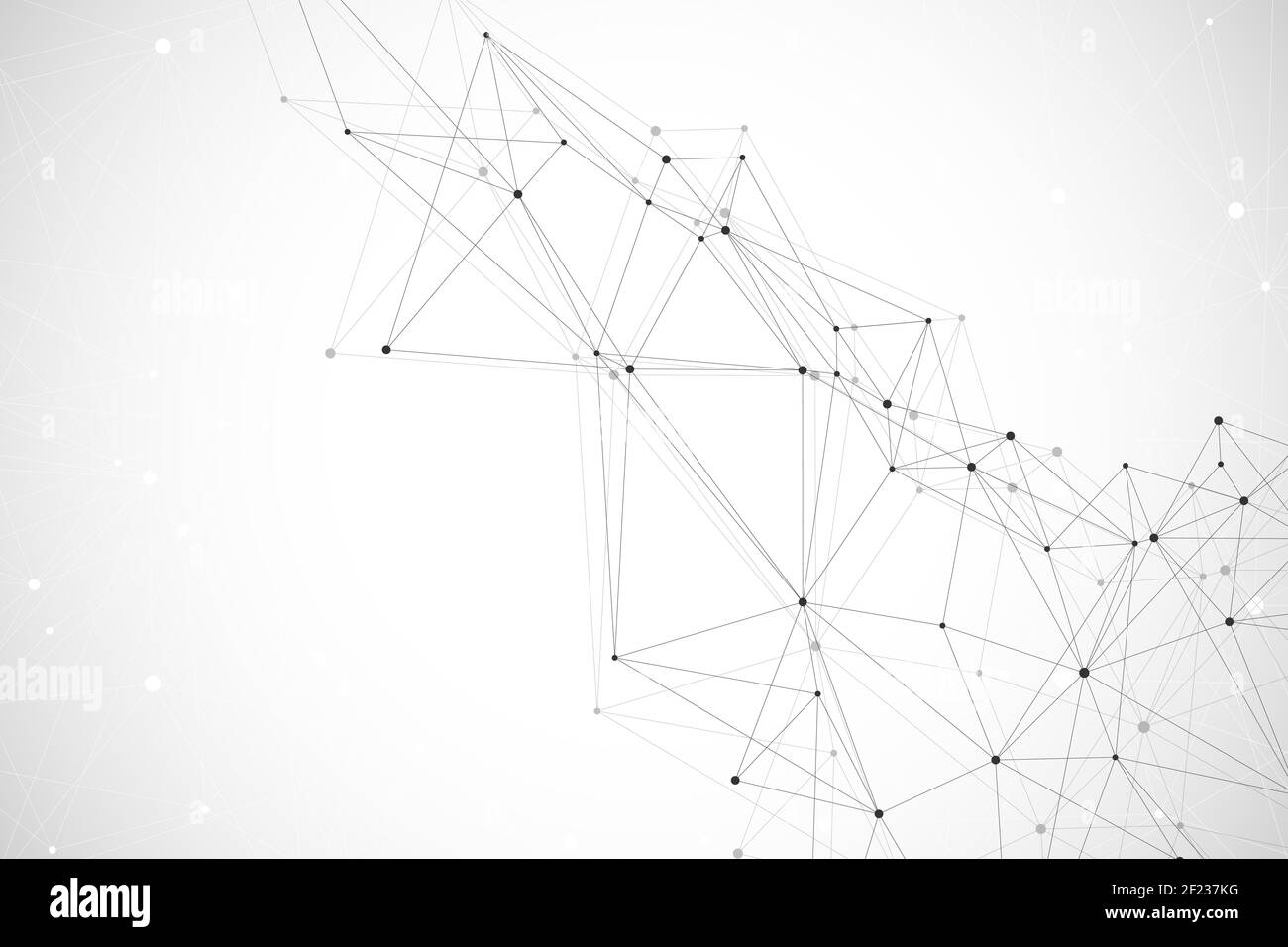 Abstract plexus background with connected lines and dots. Wave flow. Plexus geometric effect Big ...