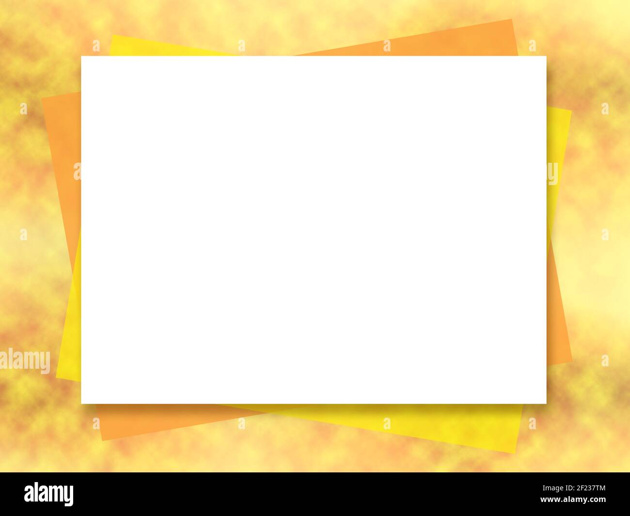 Mock Up Template Bright Yellow Orange Abstract Background White Large Text Box Picture Frame 