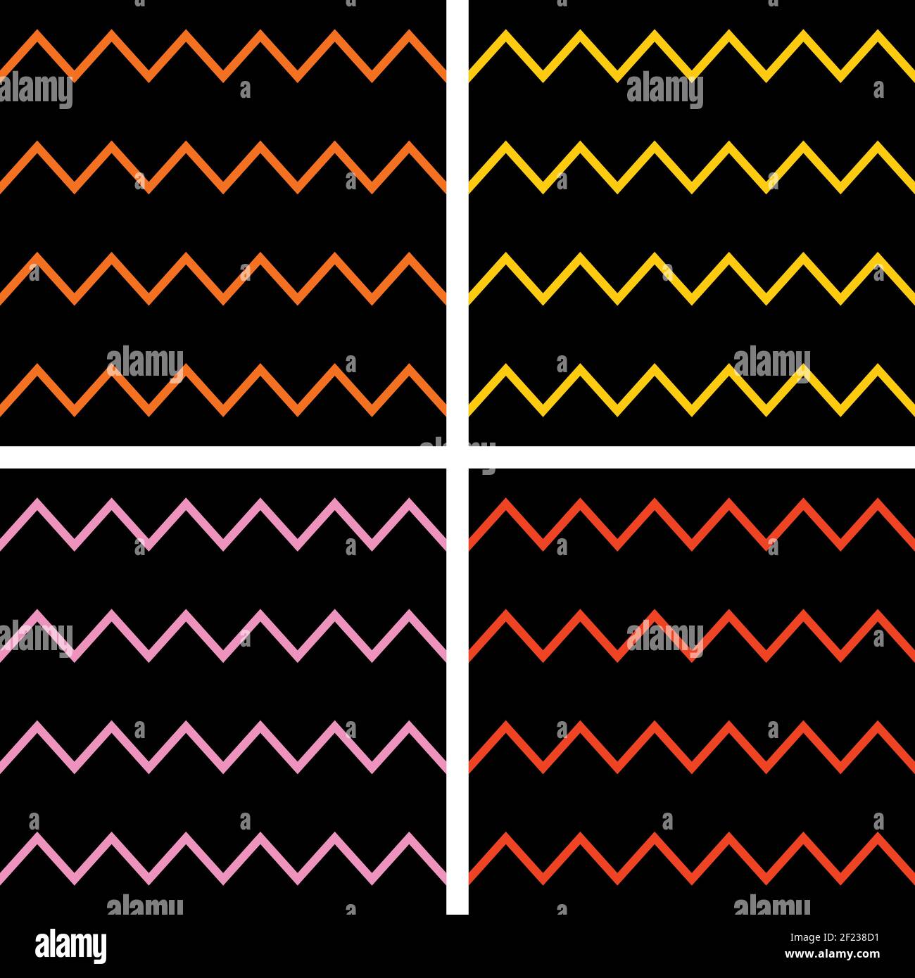 Tile chevron vector pattern set with pastel zig zag on black background ... Tile chevron vector pattern set with pastel zig zag on black background ...